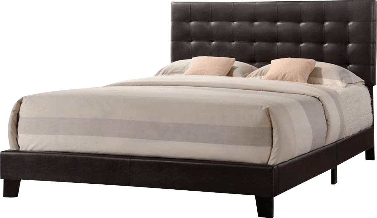 Authement Espresso Brown Polyurethane Fabric Queen Bed | Rooms to Go