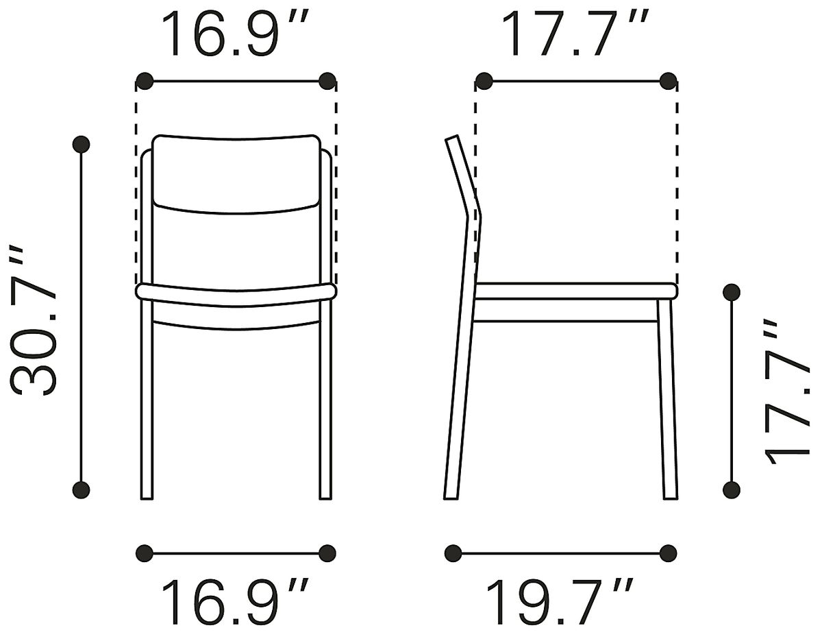 Autrey Walnut Dark Wood Polyester Fabric Dining Chair Set Of 2 | Rooms ...