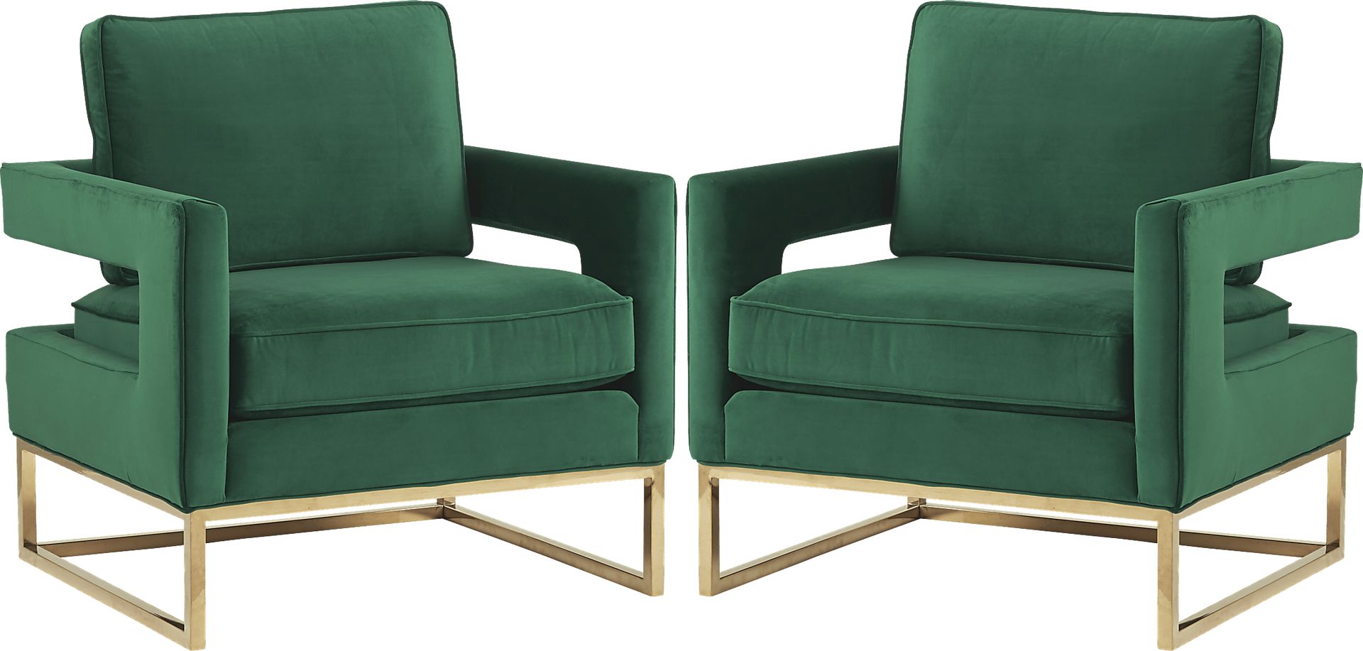 Avery Forest Green Polyester Fabric Set Of 2 Accent Chairs | Rooms to Go