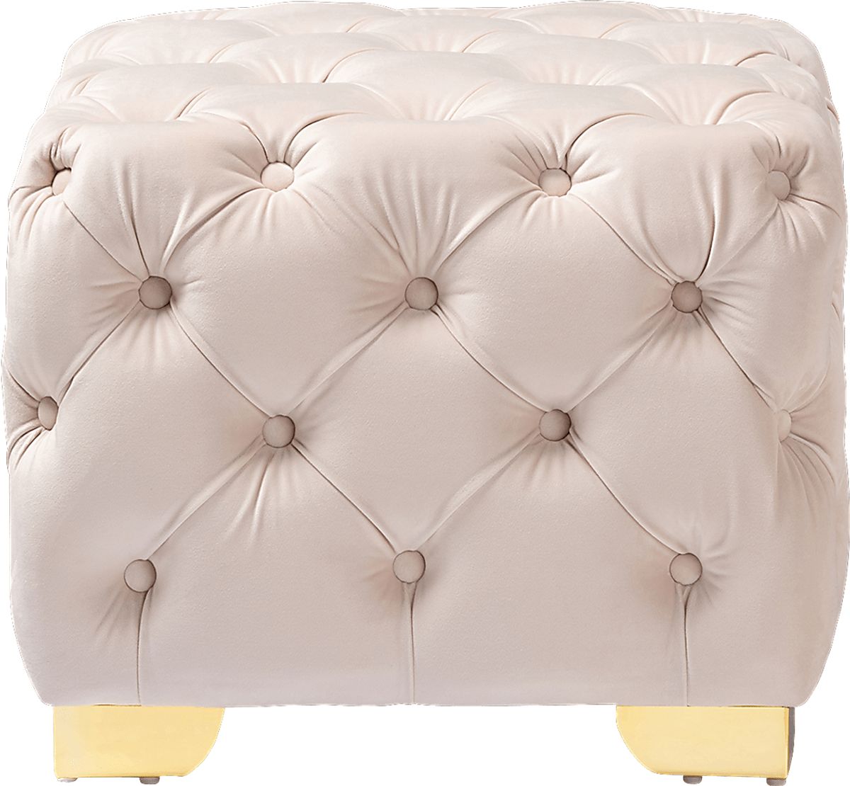 Avocet Beige Velvet Plush Ottoman | Rooms to Go