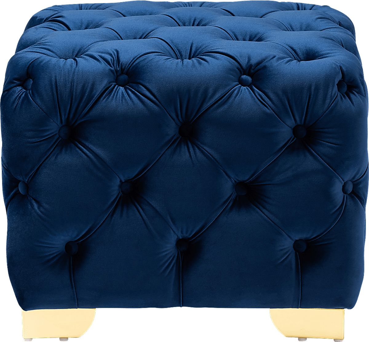 Avocet Blue Velvet Plush Ottoman | Rooms to Go