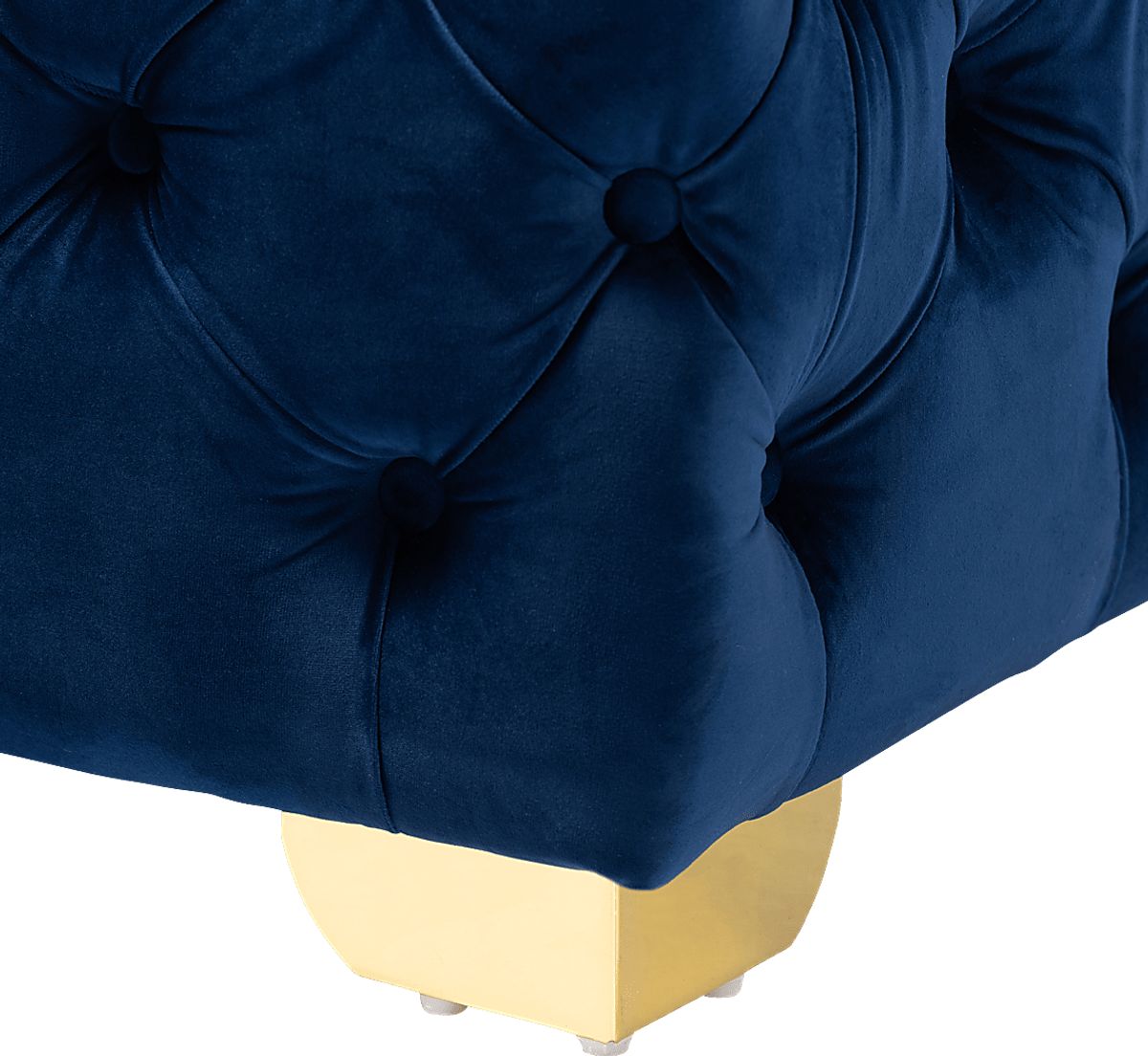 Avocet Blue Velvet Plush Ottoman | Rooms to Go