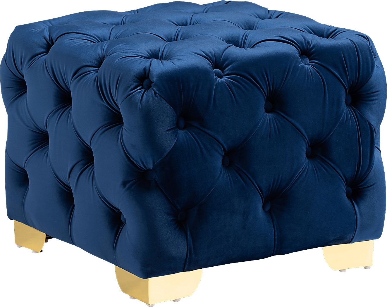 Avocet Blue Velvet Plush Ottoman | Rooms to Go