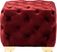 Avocet Burgundy Red Velvet Plush Ottoman - Rooms To Go