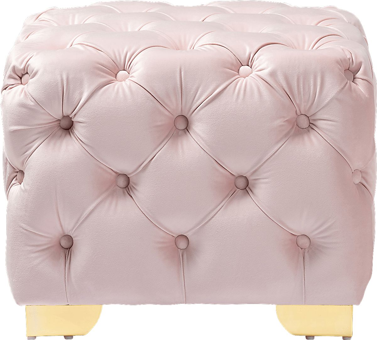 Avocet Pink Velvet Plush Ottoman | Rooms to Go