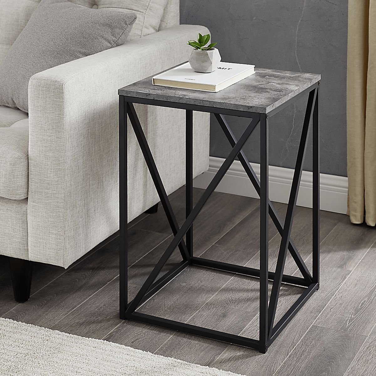 Avondale Circle Dark Gray Accent Table | Rooms to Go