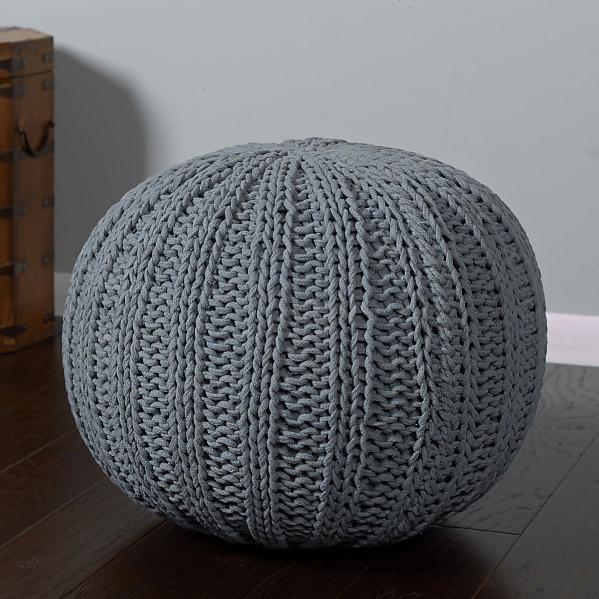 Ayidu Gray Cotton Fabric Poufs | Rooms to Go