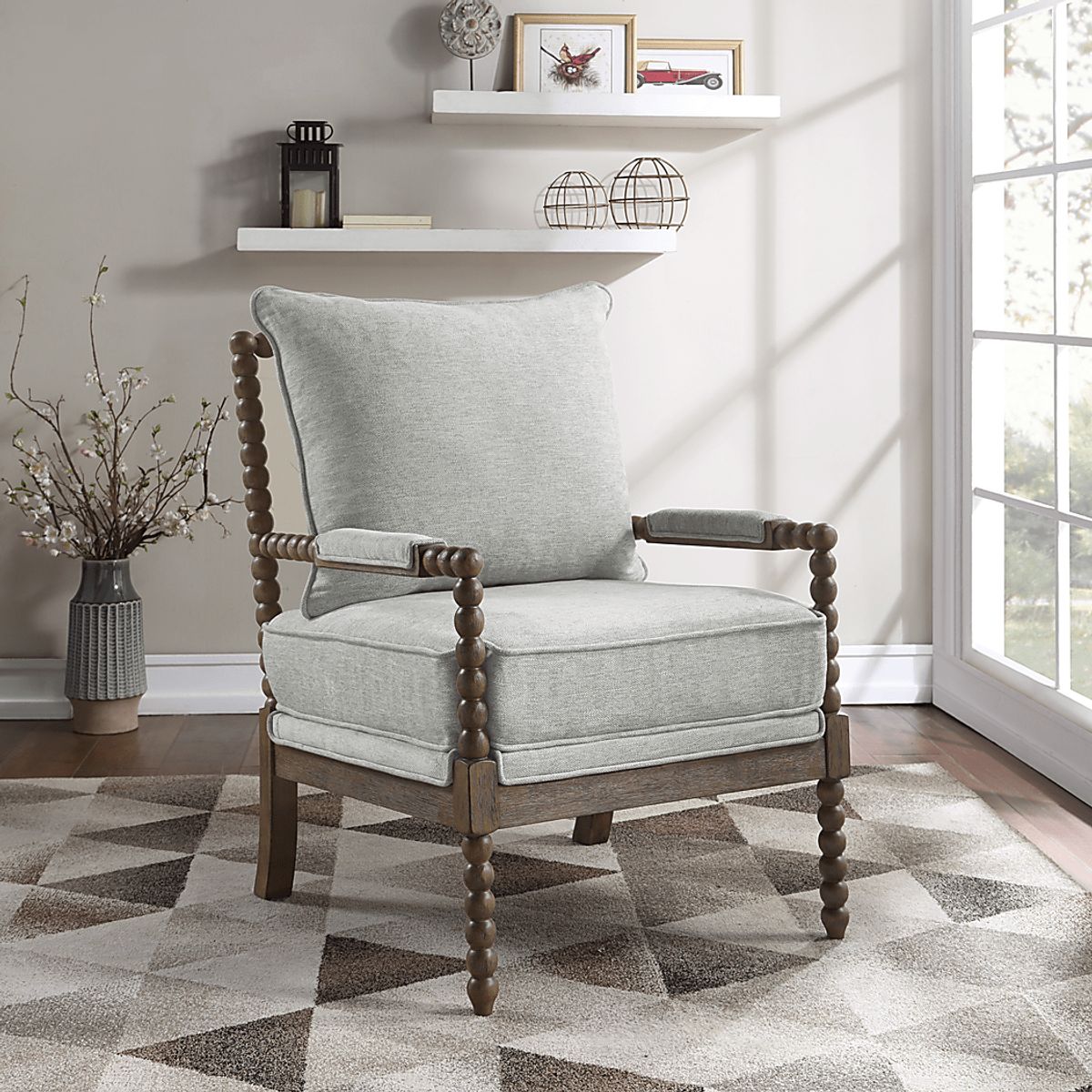 Ayleen Gray Polyester Fabric Accent Chair | Rooms to Go