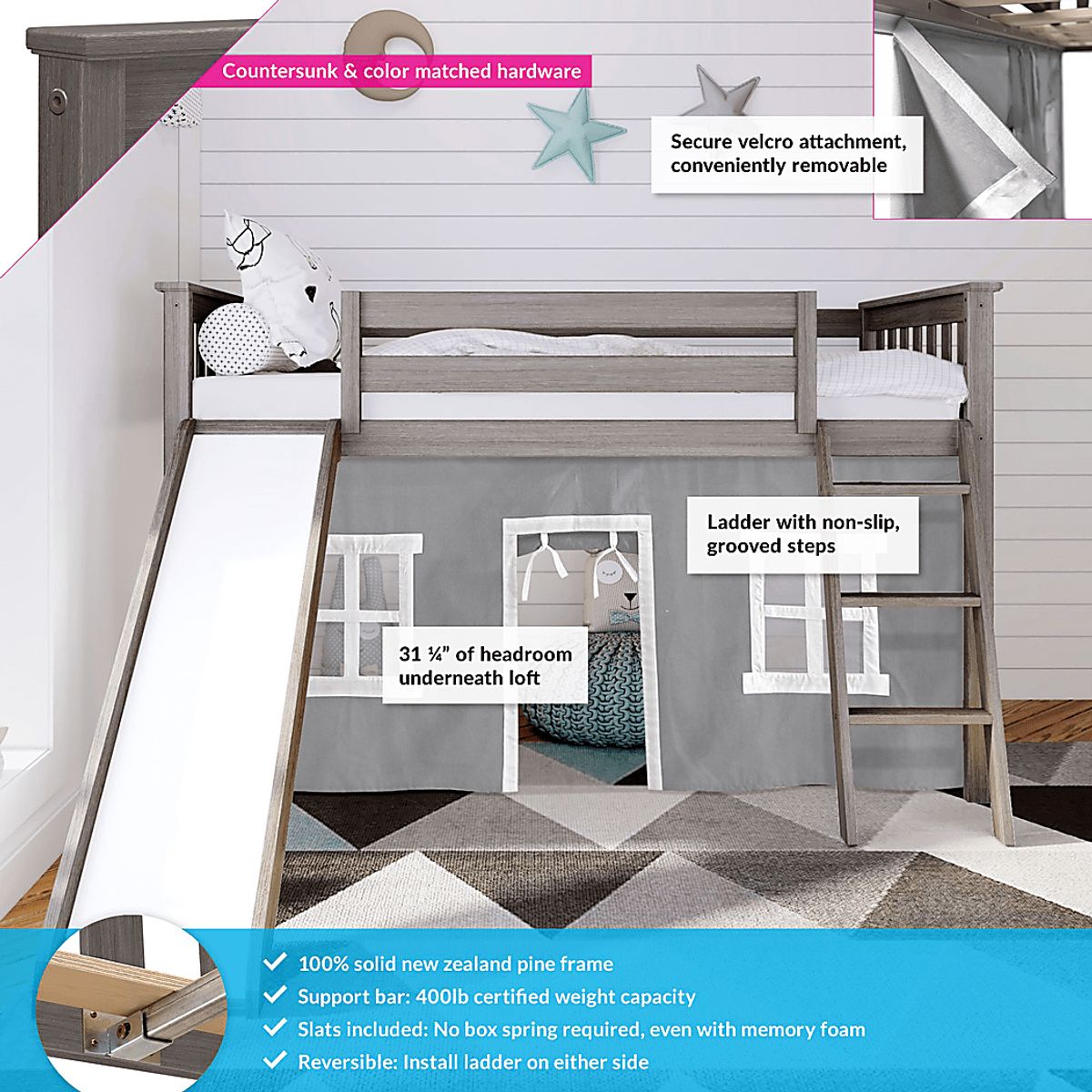 Ayleth Brown Dark Wood Loft Bed | Rooms to Go