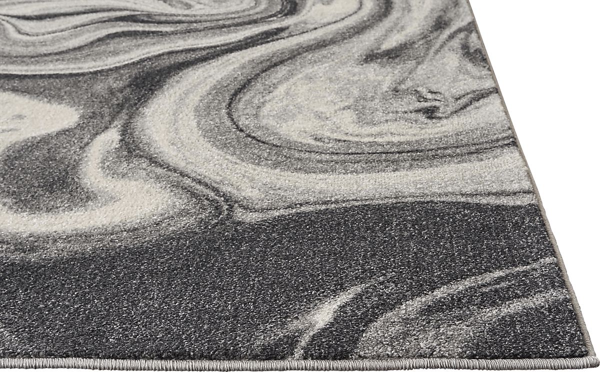 Aymil Gray Polypropylene Fabric Rug | Rooms to Go