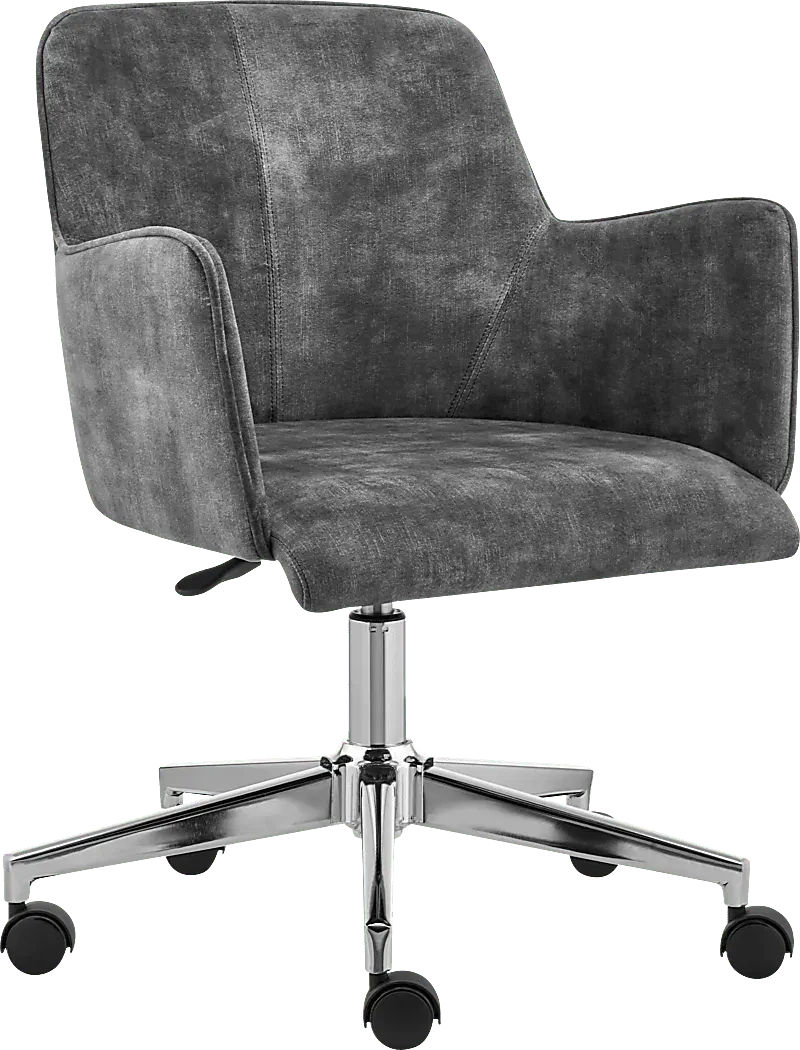 Babineaux II Gray Velvet Plush Desk Chair | Rooms to Go