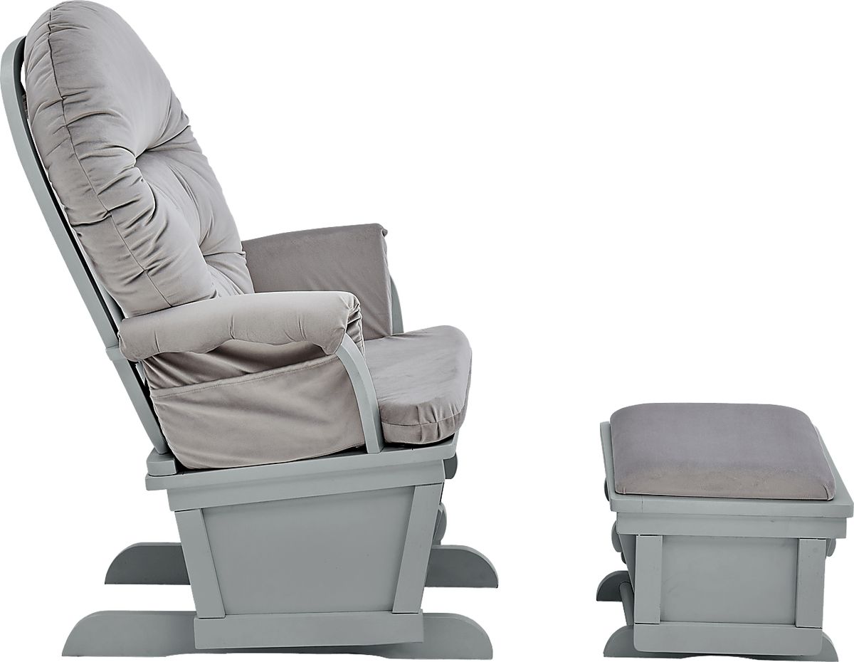 Faolan Light Gray Glider And Ottoman | Rooms to Go