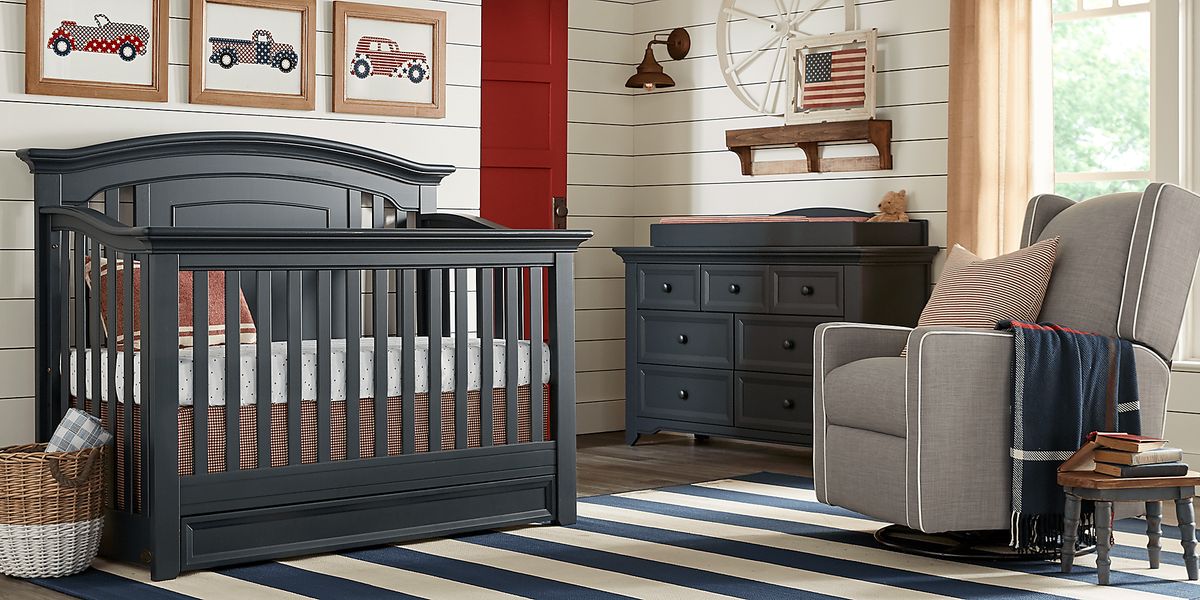 Harborbridge Navy Colors Crib | Rooms to Go