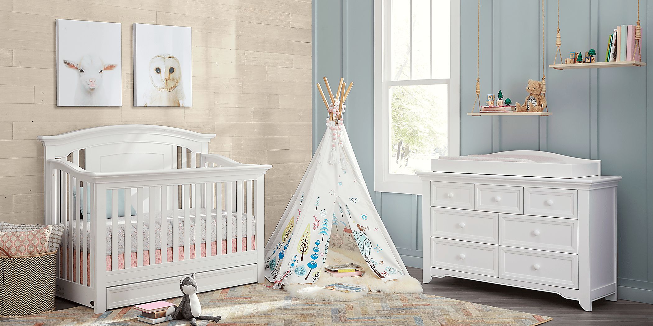 Harborbridge 5 Pc White Colors,White Bedroom Set With Crib, Dresser ...