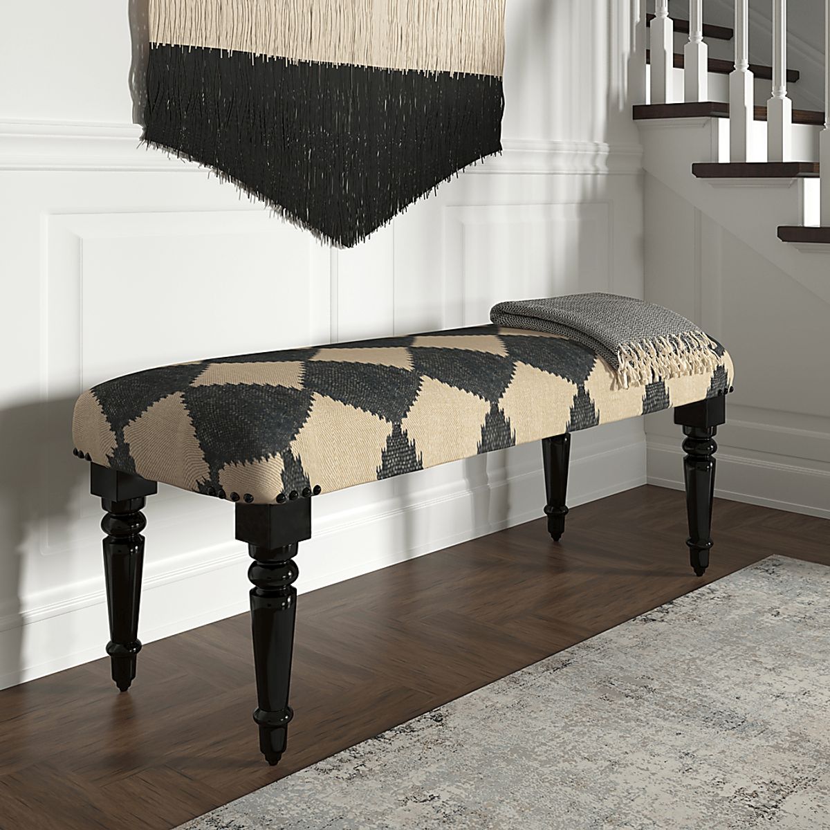 Baeye Black,Tan Beige,Black,Brown Bench | Rooms to Go
