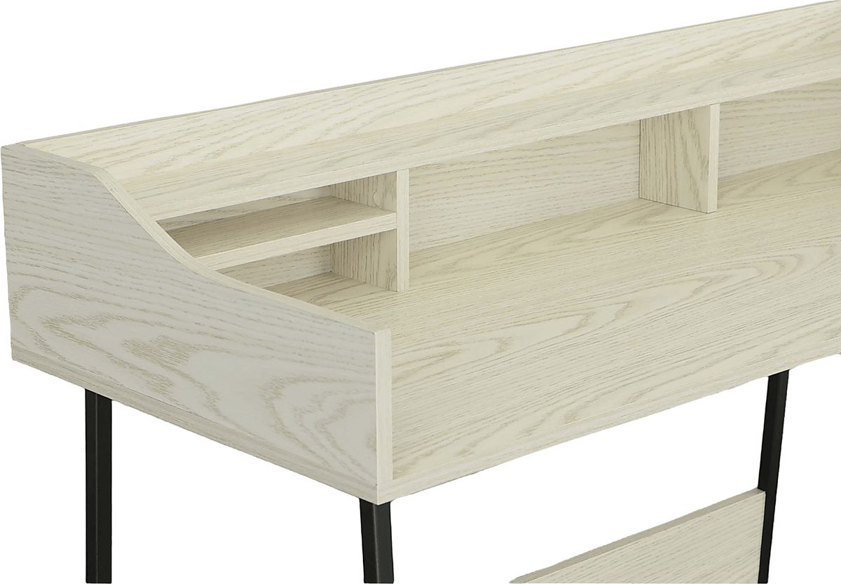 Baffy Natural Beige,White Desk | Rooms to Go
