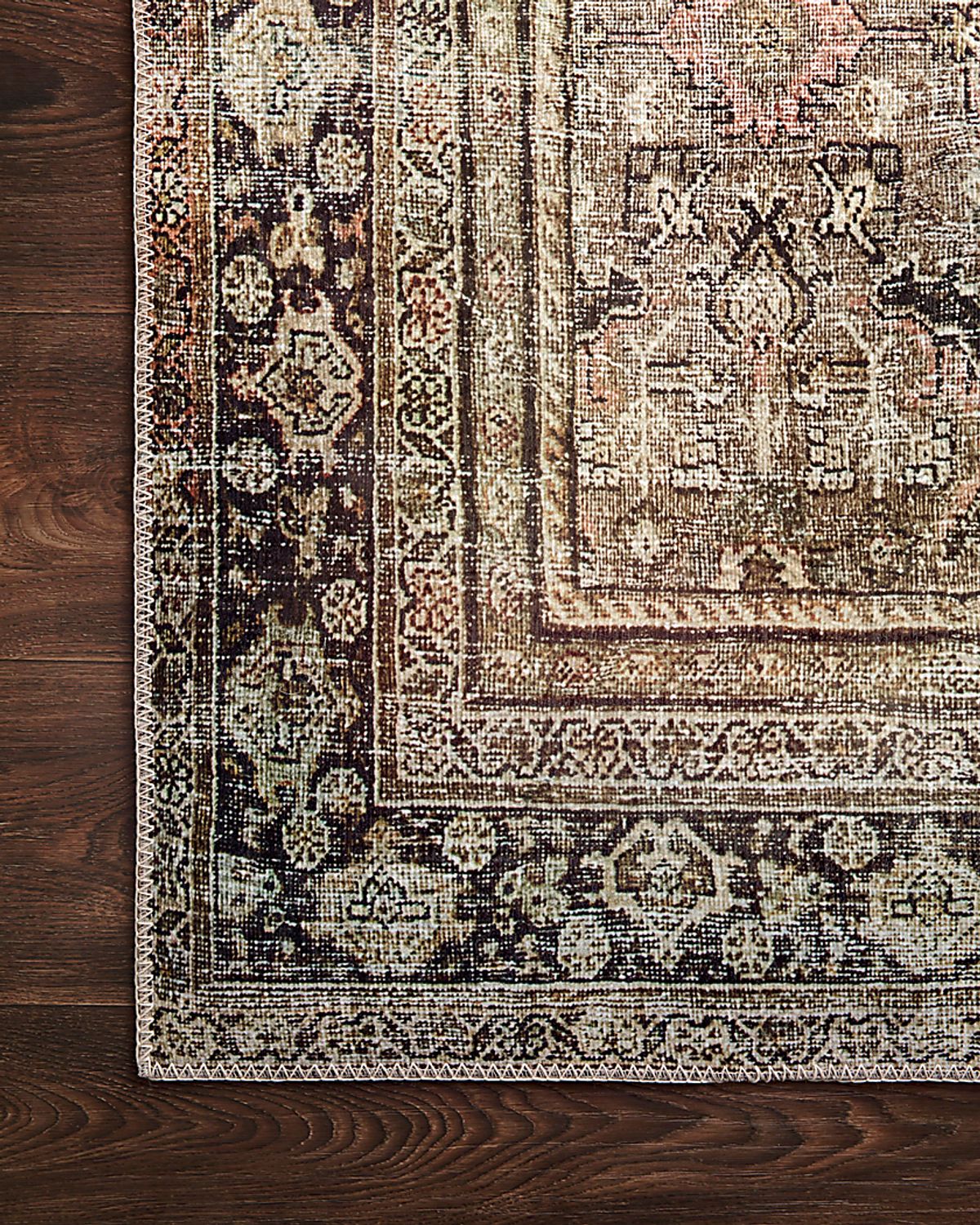 Bagira Green Colors Polyester Fabric Rug | Rooms to Go