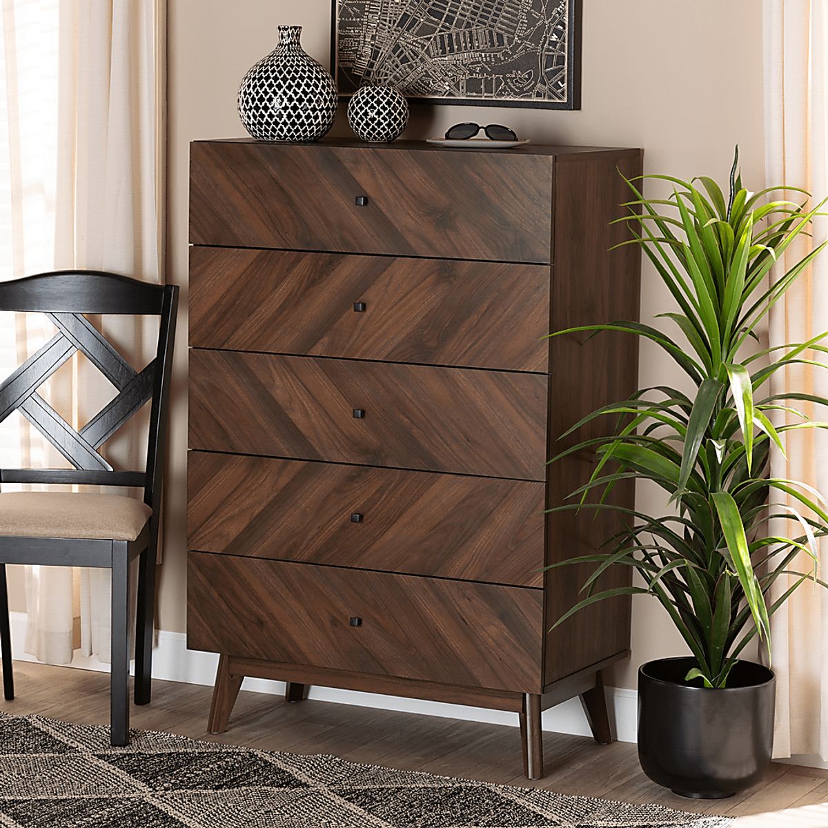 Baldcypress Dark Wood Sangria Brown Chest | Rooms to Go