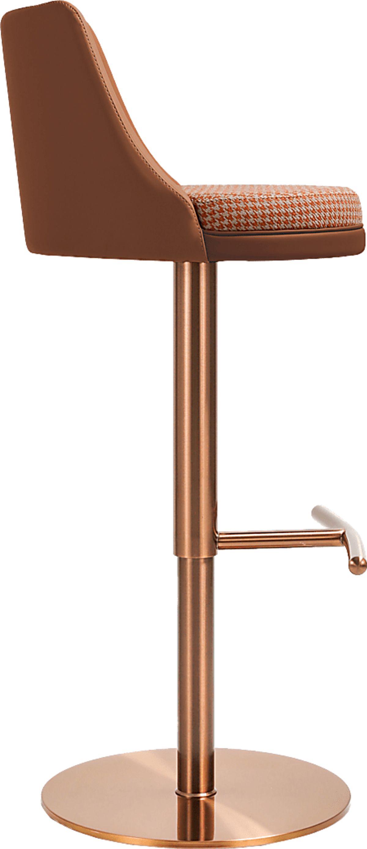 Balgreen Brown Polyurethane Fabric Adjustable Height,Swivel Barstool ...