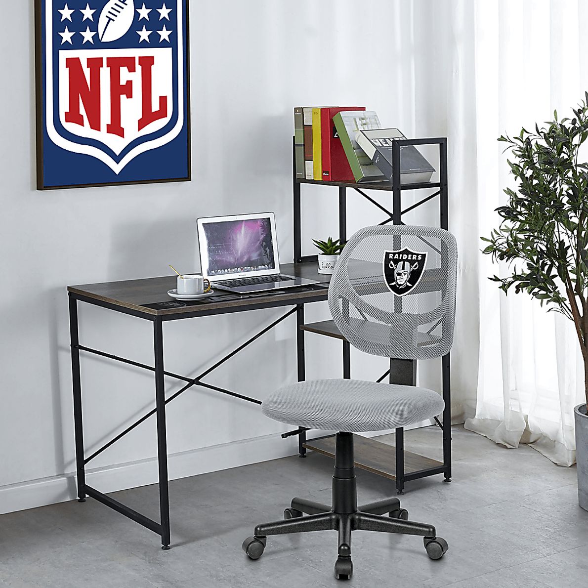 Ball Hacker NFL Las Vegas Raiders Gray Desk Chair - Rooms To Go