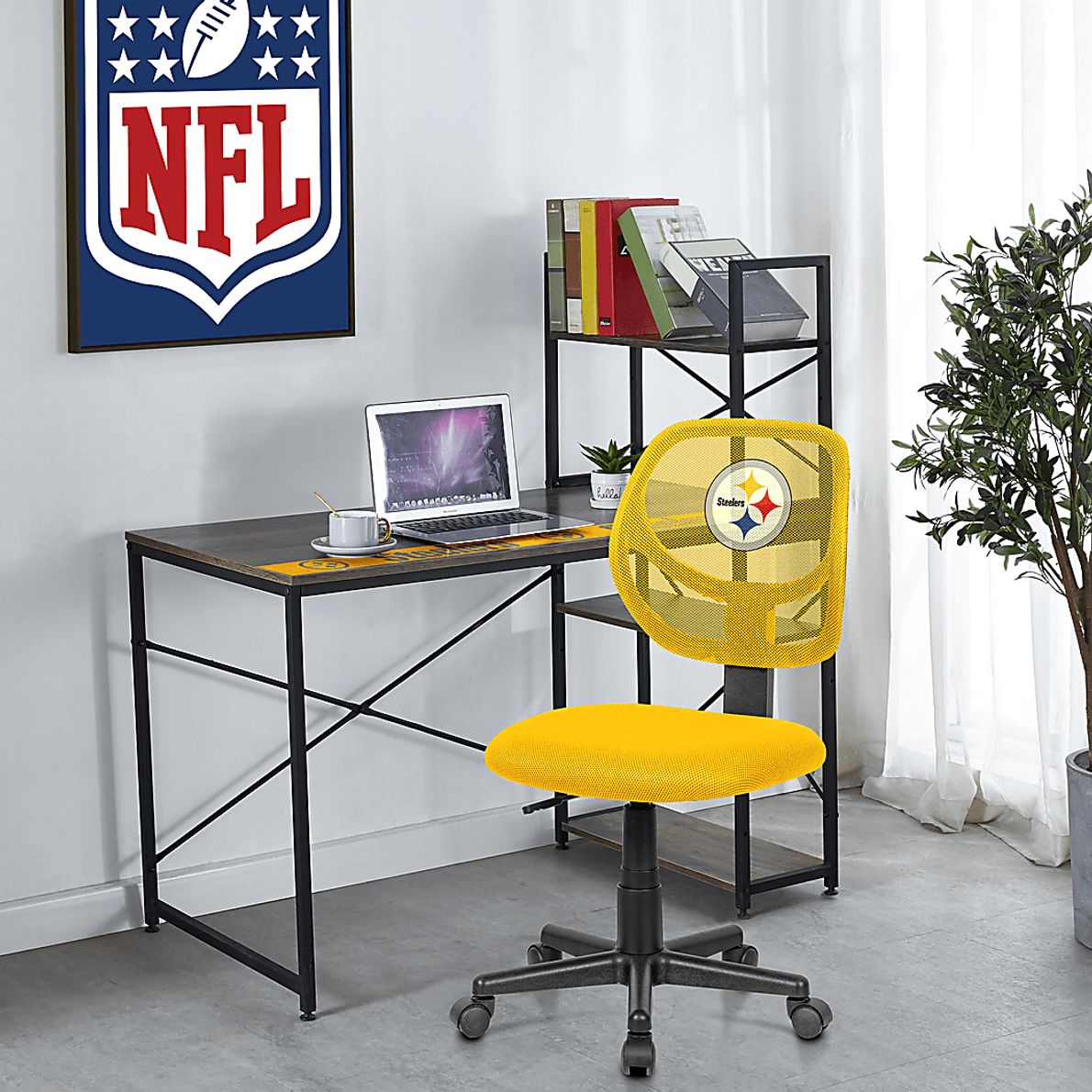 Ball Hacker NFL Pittsburgh Steelers Yellow Desk Chair - Rooms To Go