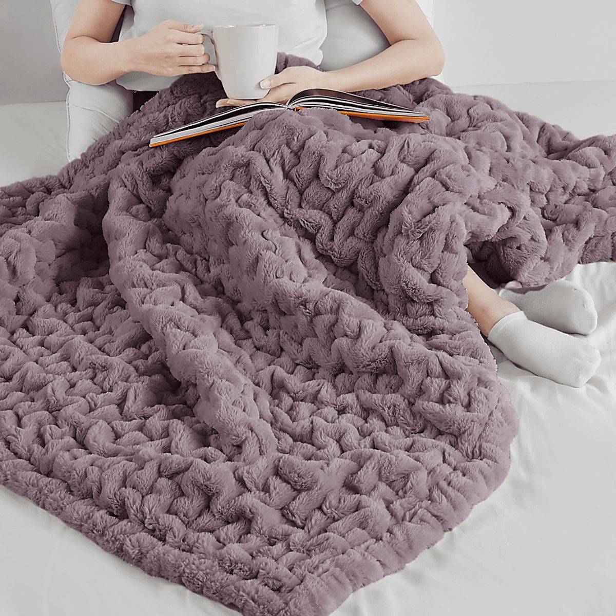 Balleyduff Purple Red Polyester Fabric Throw Blanket | Rooms to Go