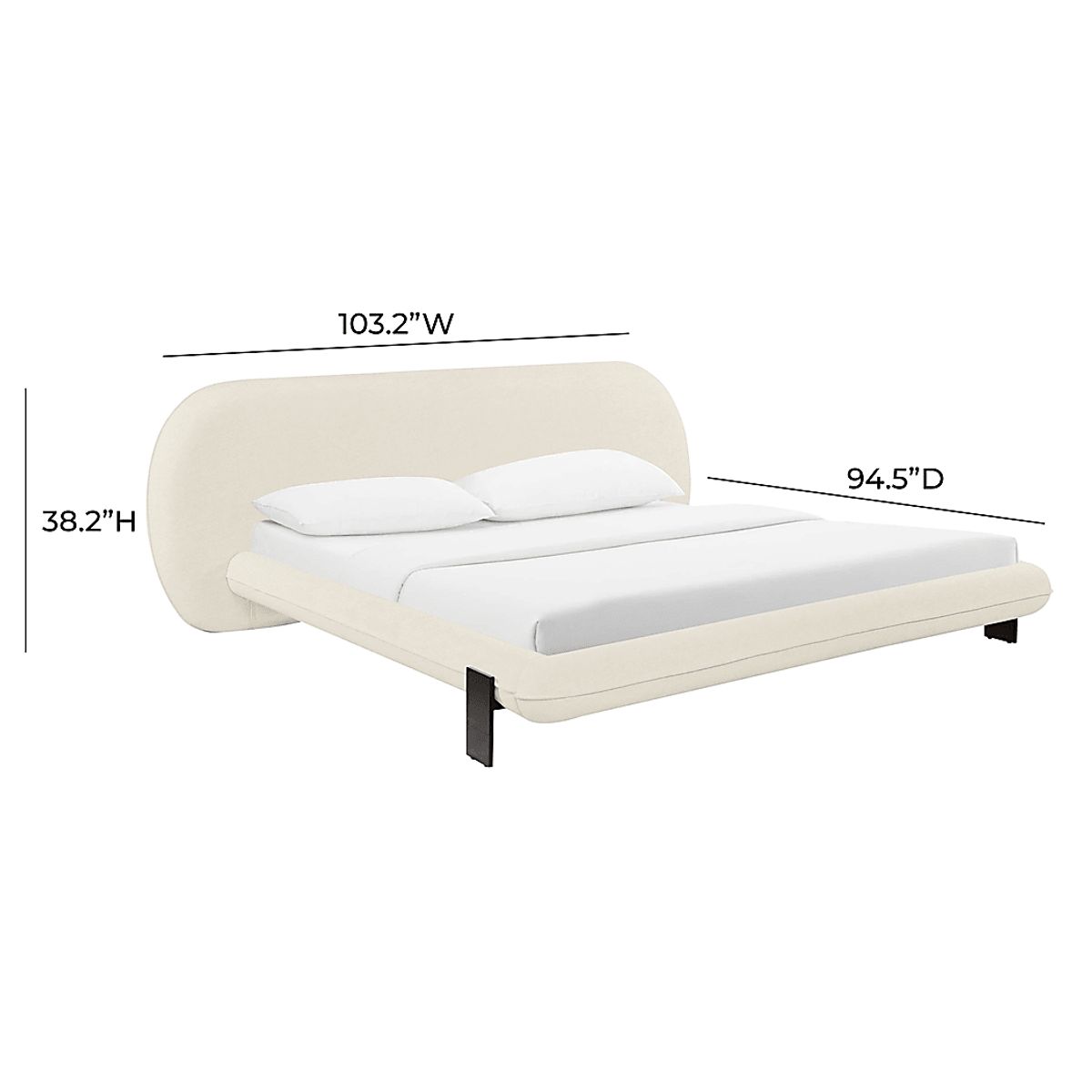 Ballycor Cream Beige Polyester Fabric King Bed | Rooms to Go