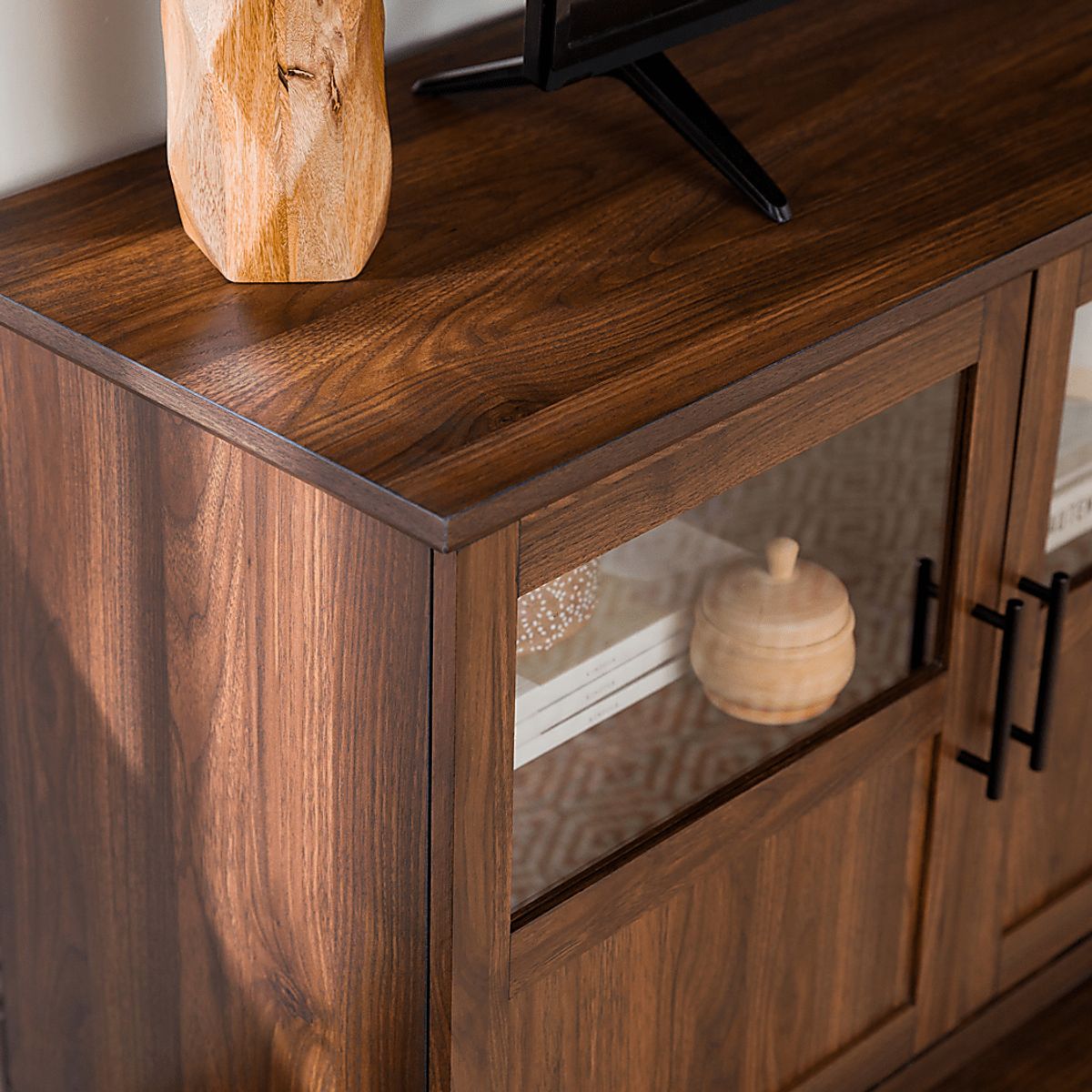 Baltinglass Walnut Dark Wood 65 in. Console | Rooms to Go