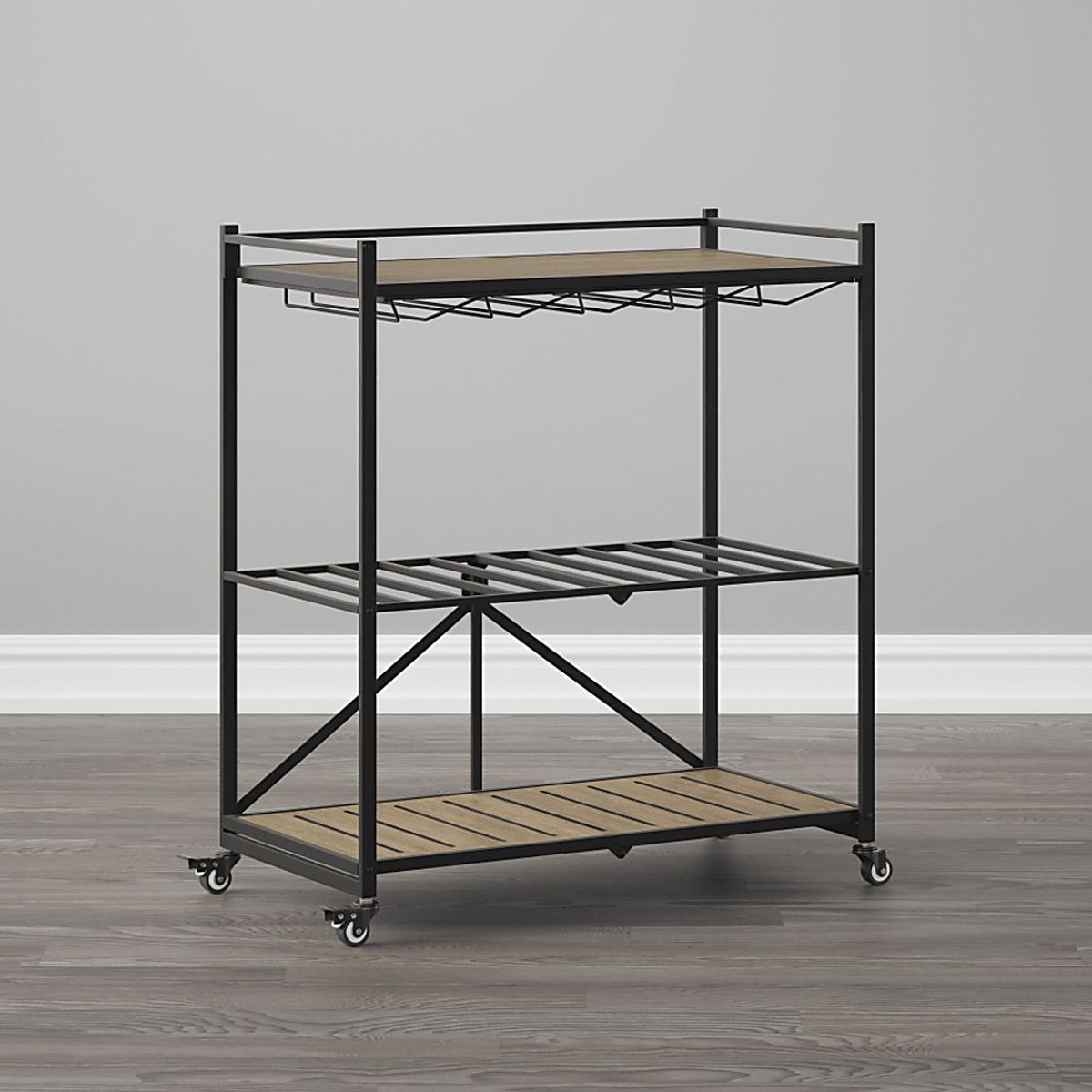Bangerter Taupe Beige Bar Cart | Rooms to Go
