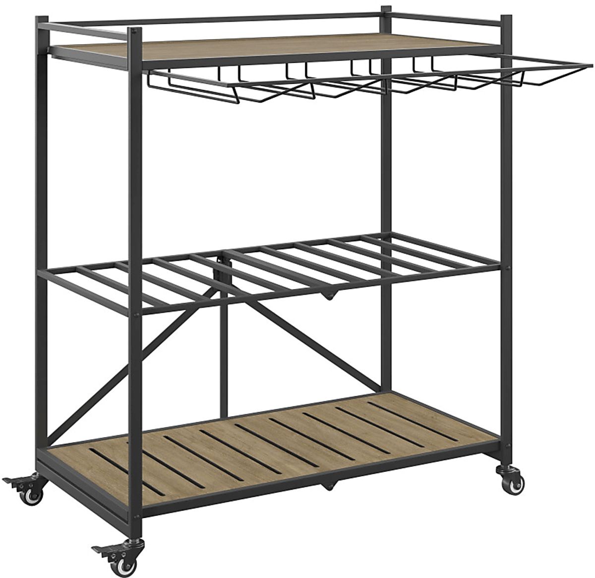 Bangerter Taupe Beige Bar Cart | Rooms to Go