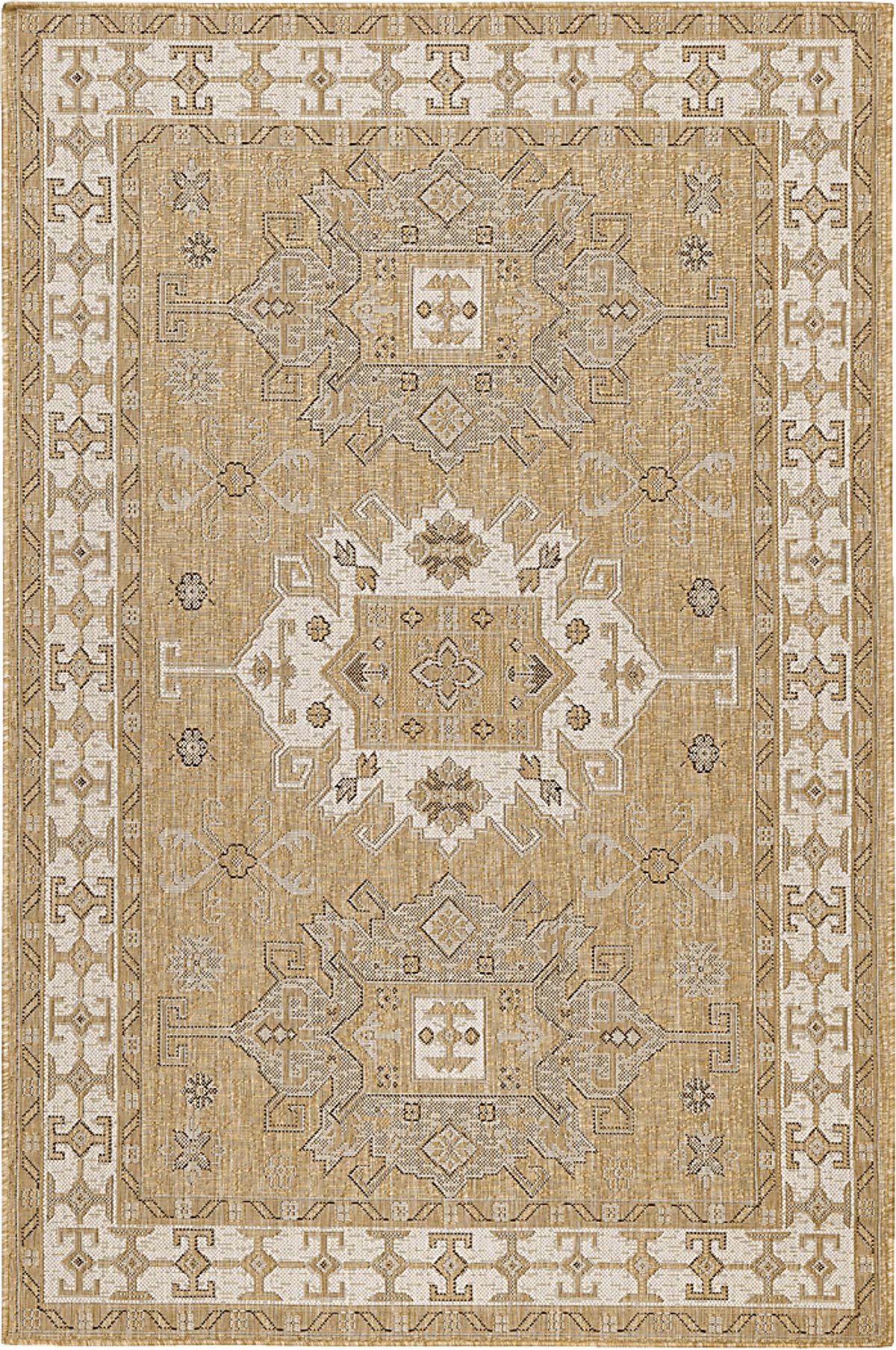 Bannigan Natural Beige,White Outdoor Rugs | Rooms to Go