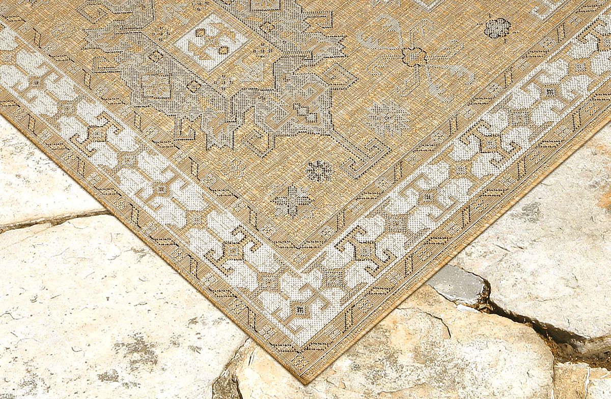 Bannigan Natural Beige,White Outdoor Rugs | Rooms to Go