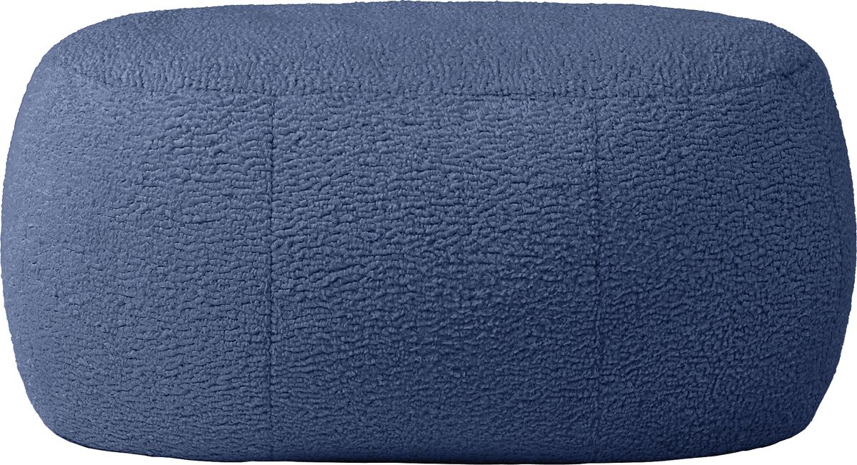 Bansqa II Indigo Blue Polyester Fabric Poufs | Rooms to Go