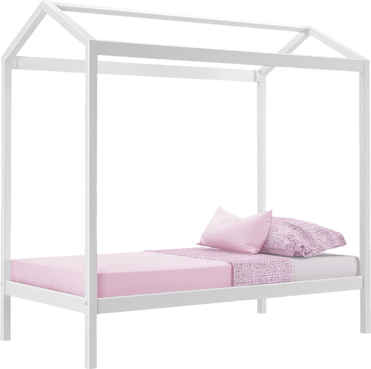 Banting White Colors,White Twin Canopy Bed | Rooms to Go