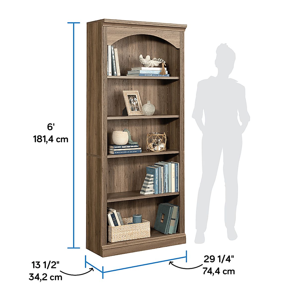 Barchstead Light Brown Wood Bookcase | Rooms to Go