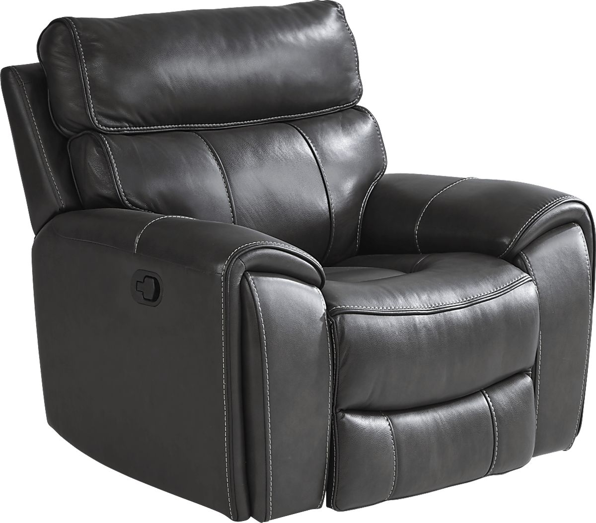 Bardella Dark Gray Leather Glider Recliner | Rooms to Go
