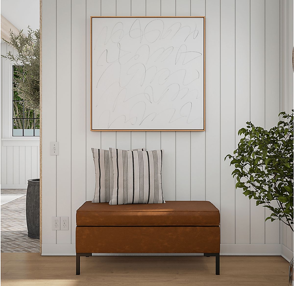 Barn Chic Brown Bench | Rooms to Go