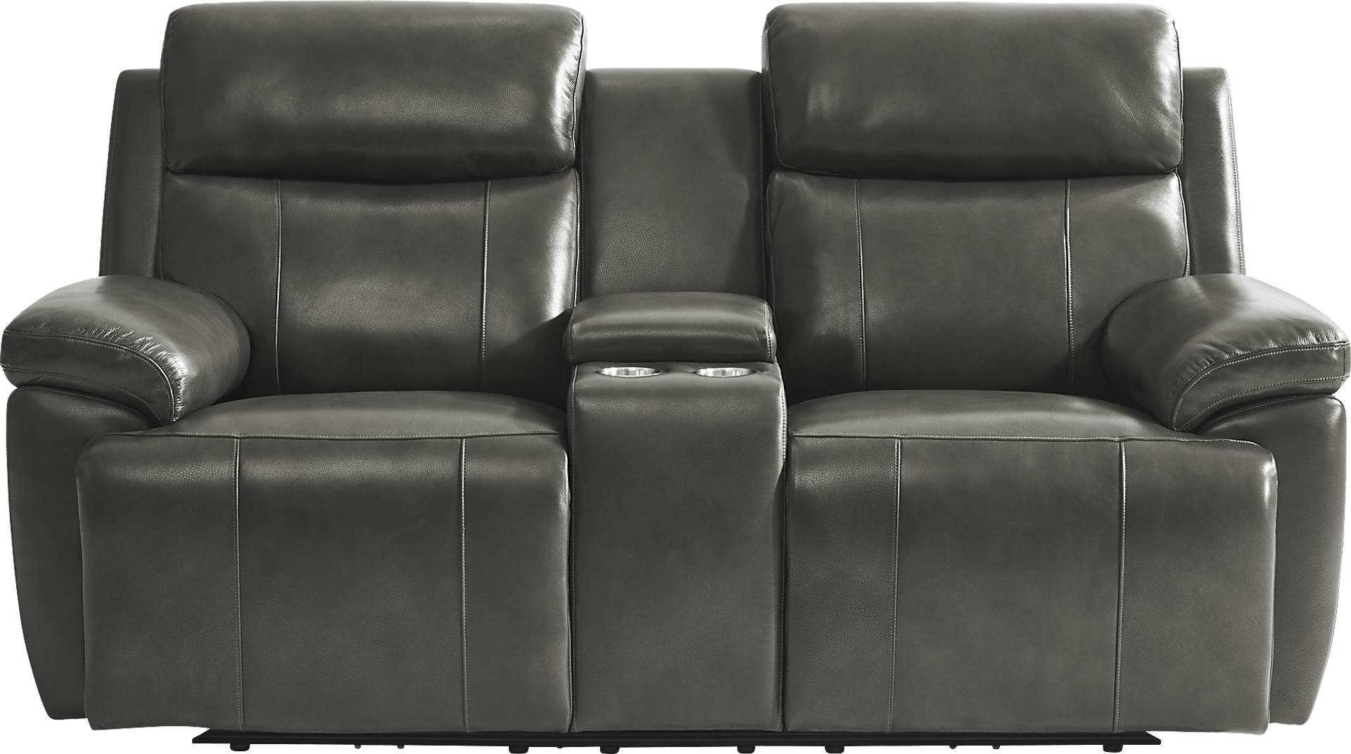 Barolo 5 Pc Gray Leather Triple Power Reclining Living Room Set With ...