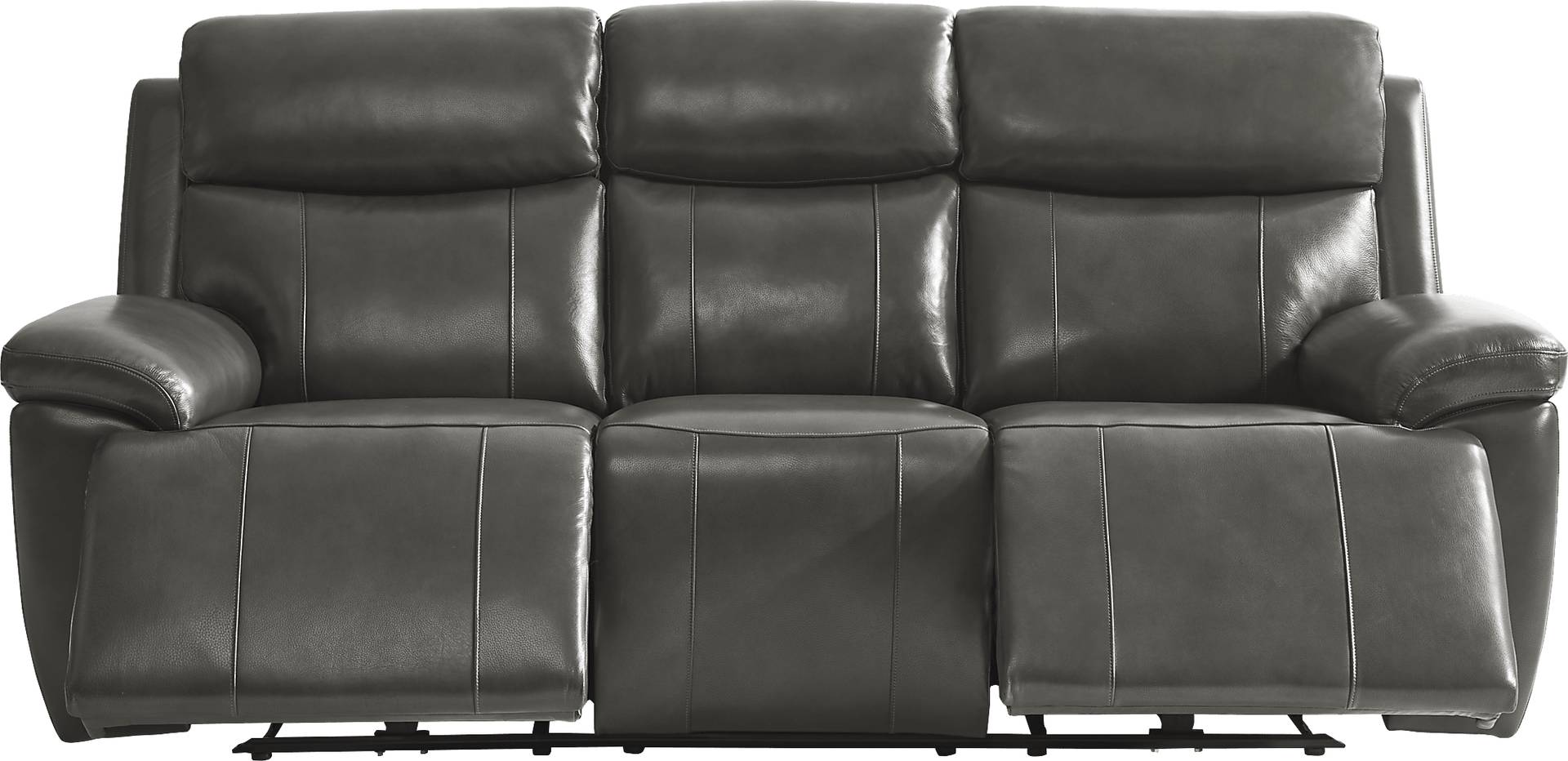 Barolo 5 Pc Gray Leather Triple Power Reclining Living Room Set With ...