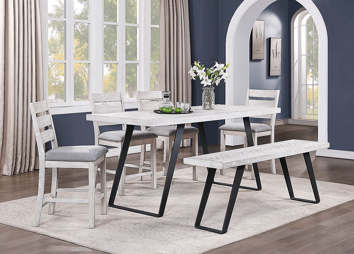 Barremore White Colors,White Counter Height Bench | Rooms to Go