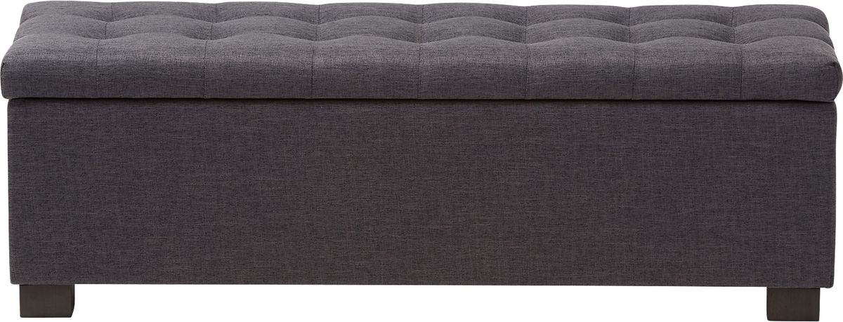 Barrhalla Dark Gray Polyester Fabric Bench | Rooms to Go
