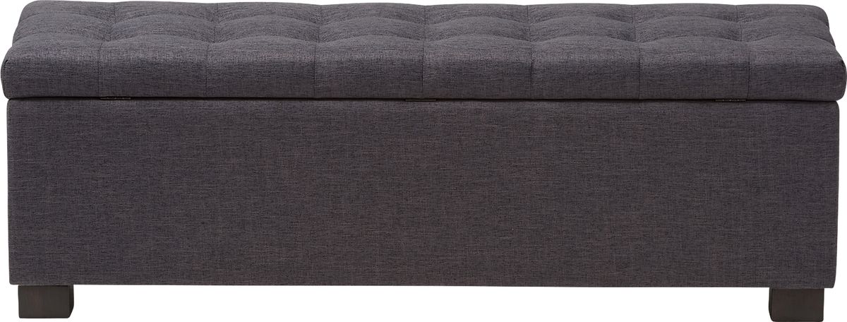 Barrhalla Dark Gray Polyester Fabric Bench | Rooms to Go