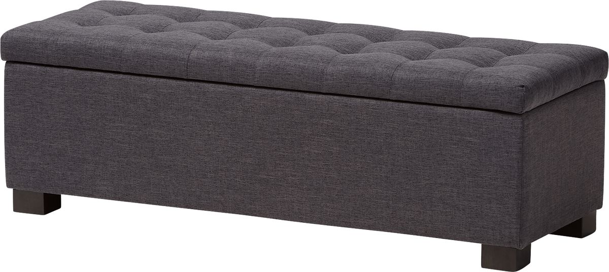 Barrhalla Dark Gray Polyester Fabric Bench | Rooms to Go