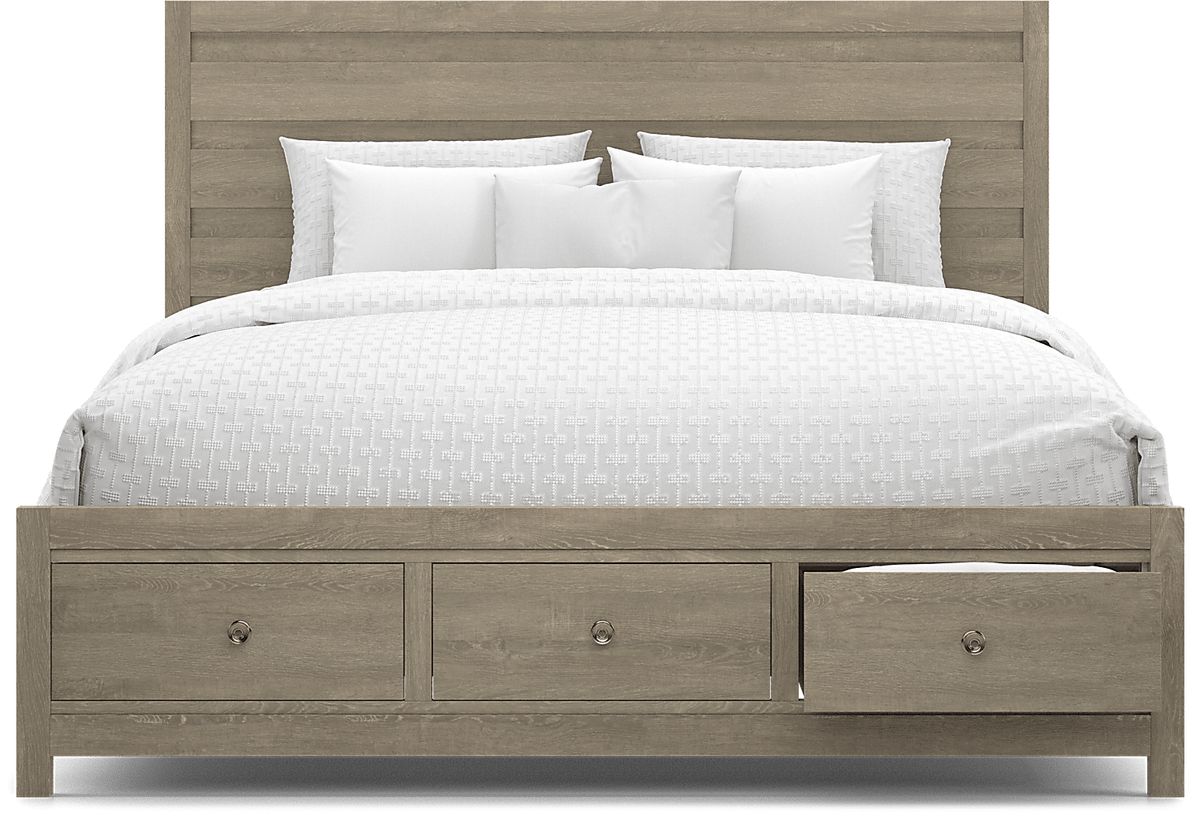 Barringer Place Gray 3 Pc King Panel Bed With Storage | Rooms to Go