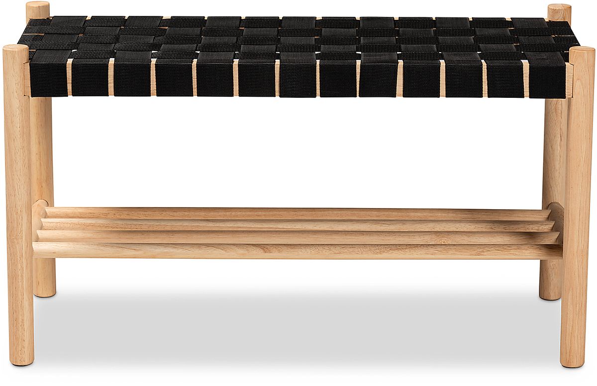 Bartis Brown Nylon Fabric Bench | Rooms to Go