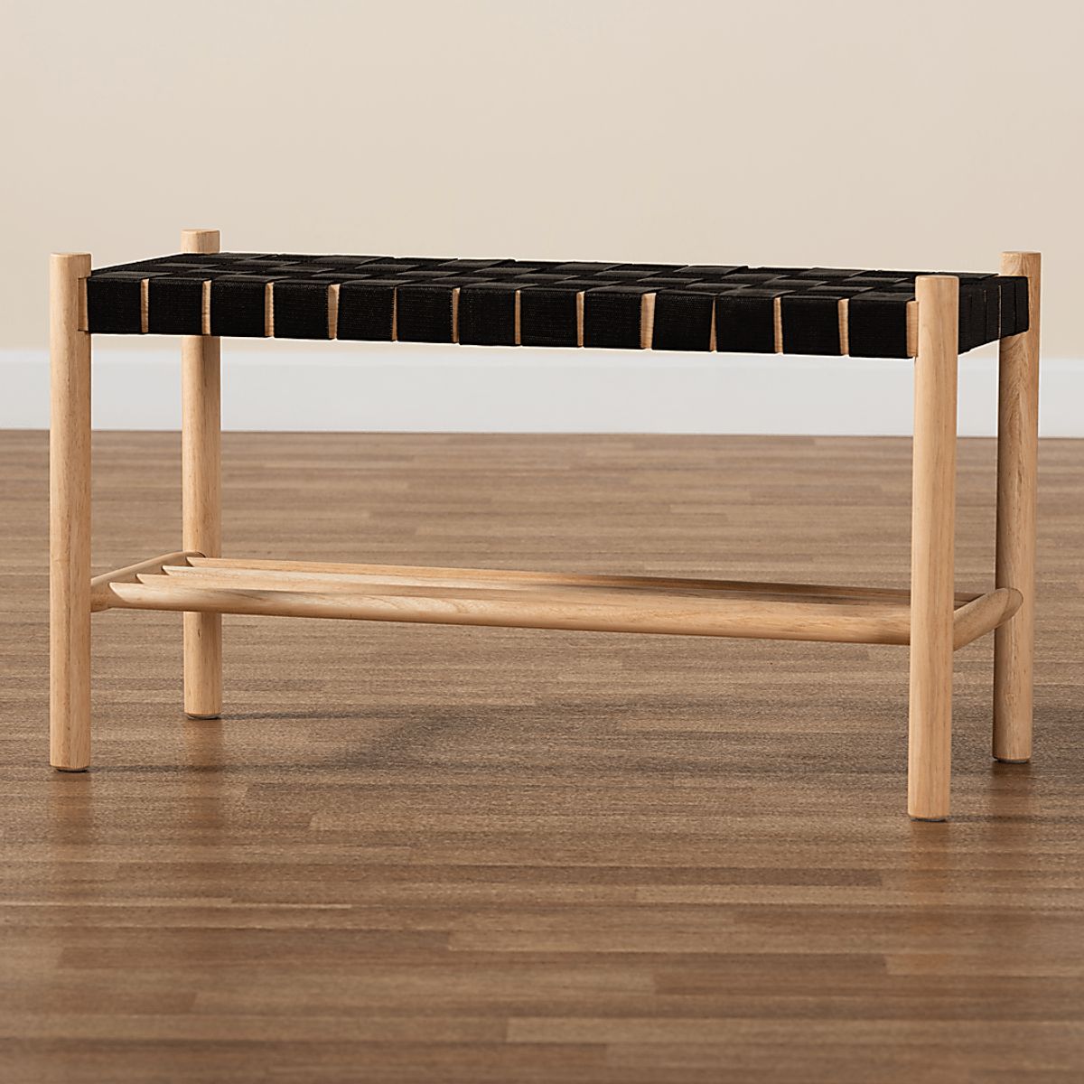 Bartis Brown Nylon Fabric Bench | Rooms to Go