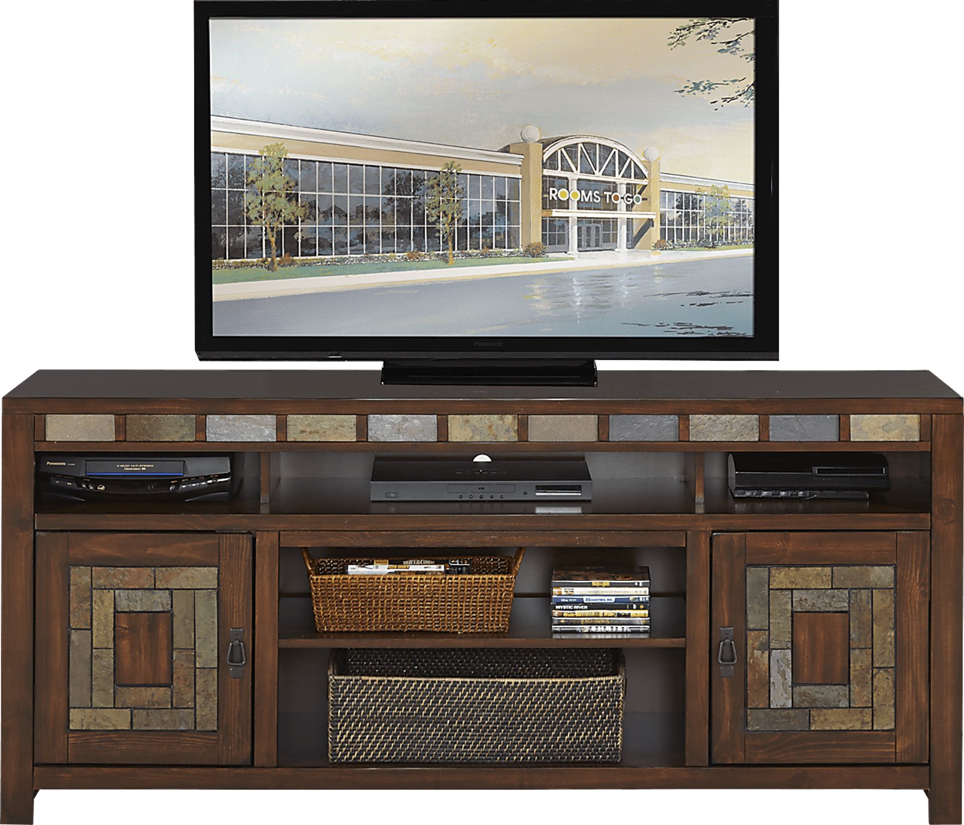 Bartlett II Brown Dark Wood Console Rooms to Go