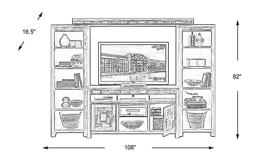 Bartlett II Gray 4 Pc Wall Unit - Rooms To Go