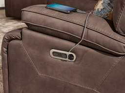 Barton Brown Woven 3 Pc Dual Power Reclining Sectional | Rooms to Go