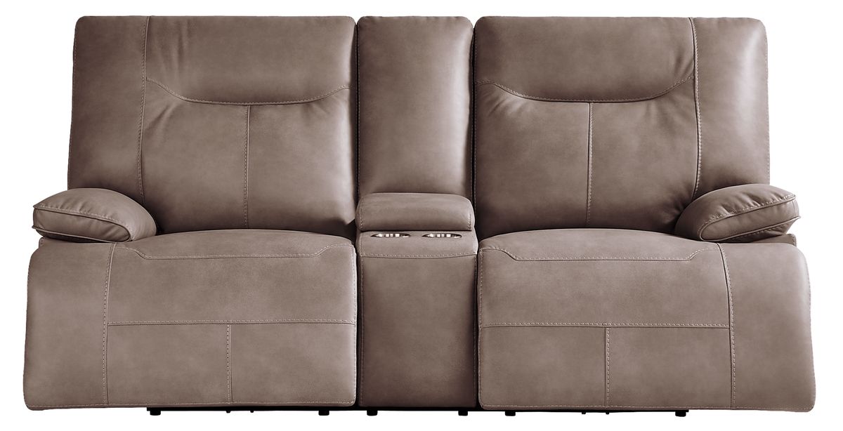 Barton Brown Woven Dual Power Reclining Loveseat | Rooms to Go